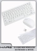 Haing Mini Wireless Keyboard Mouse Set 2.4GHz Ultra Slim Thin Flat ...