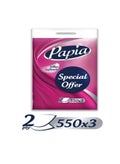 Papia Facial tissues Classic -2 Ply 550 Tissues Pack of 3 White Egypt ...