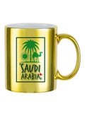 MEC Saudi Arabia For National Day Mug Gold 11ounce KSA | Riyadh, Jeddah