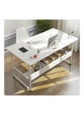JANTENS Computer Table with Bookshelf White 120x45x73cm KSA | Riyadh ...
