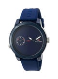TOMMY HILFIGER Men's DENIM Round Shape Silicone Strap Analog Wrist ...