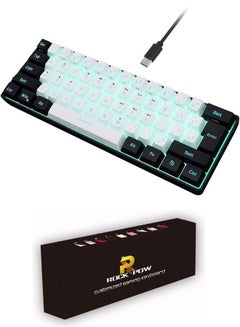 Rock Pow 61 Keys RGB Gaming Keyboard 60% Mini Wired Waterproof for ...