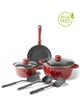 noon east 8 Piece Cookware Set - Cast Aluminum Pots And Pans - Non ...