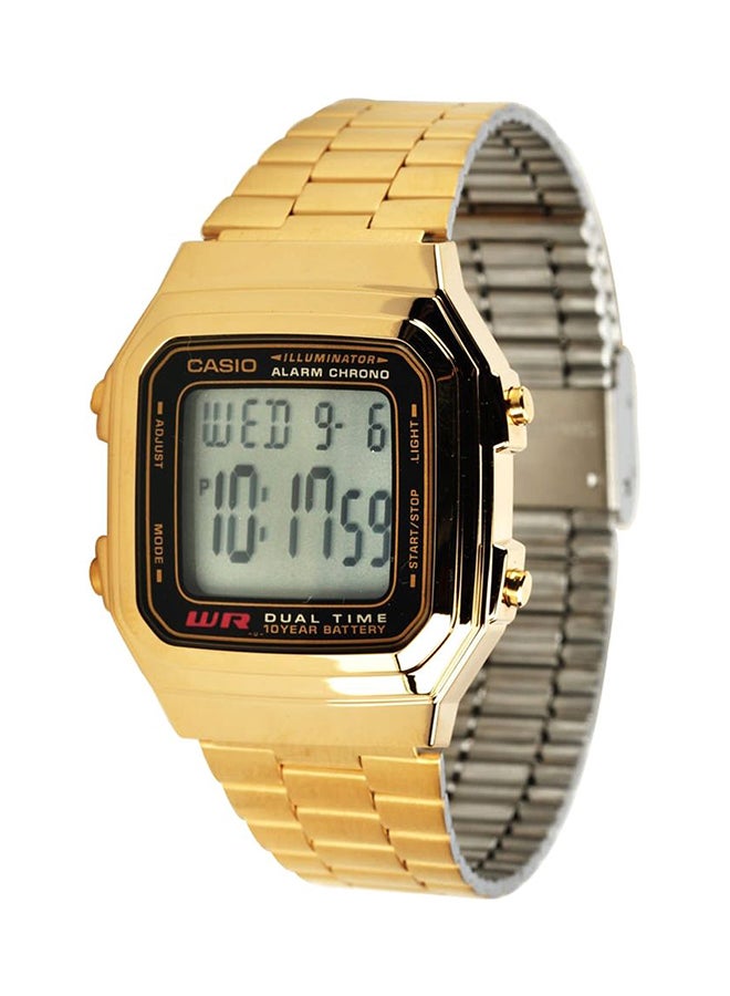 CASIO Men's Water Resistant Digital Watch A178WGA-1ADF - 34 mm - Gold ...